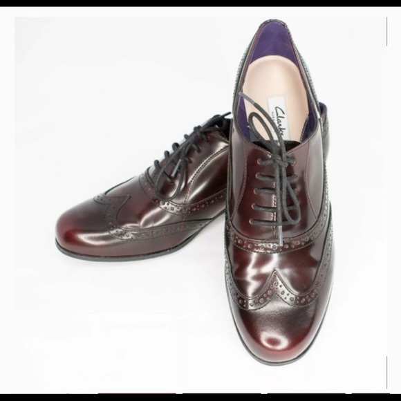 Clarks | Shoes | Clarks Narrative Wingtip Oxford Burgundy Shoes 95 ...